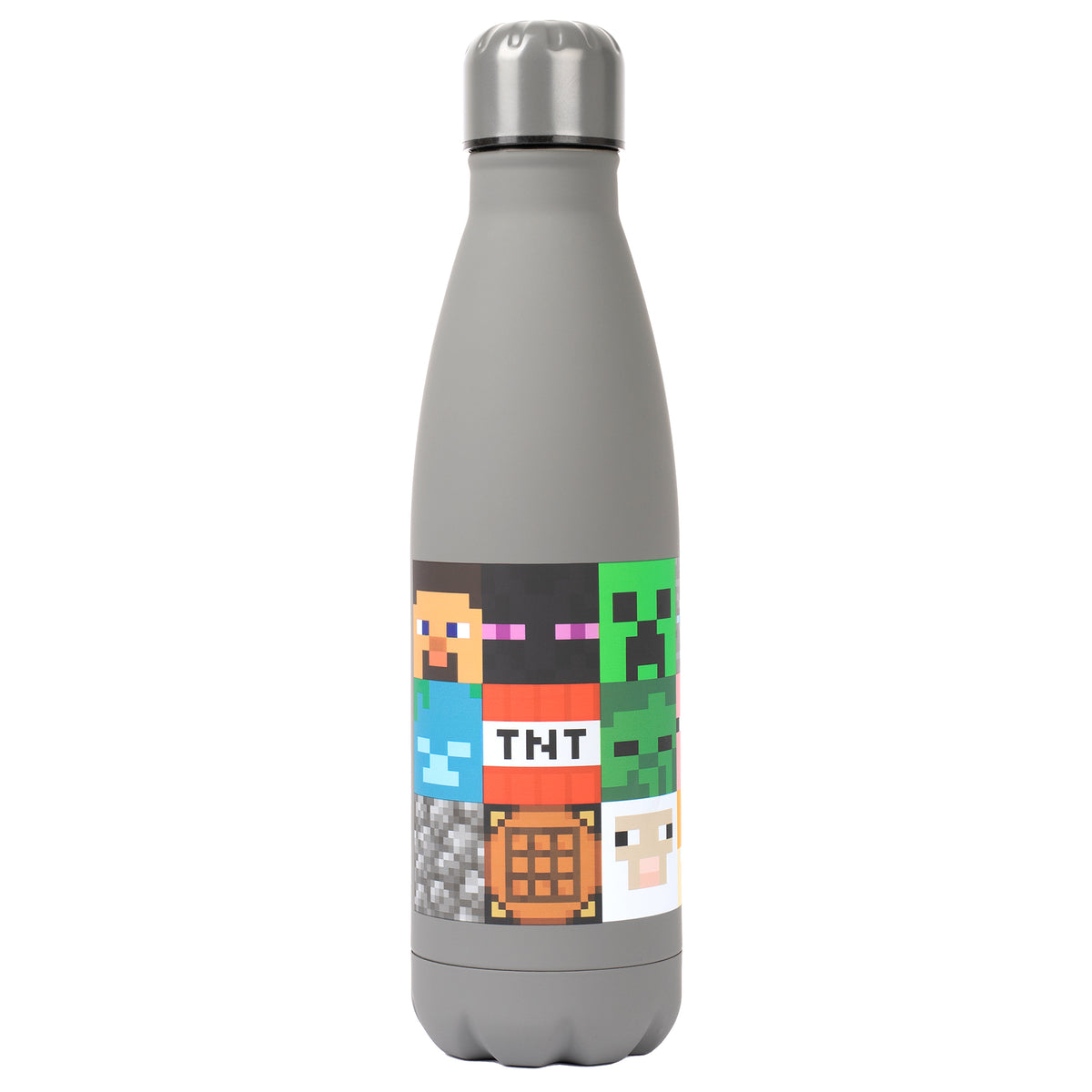 Minecraft Stainless Steel Water Bottle 550 ml - Grey – Fringoo