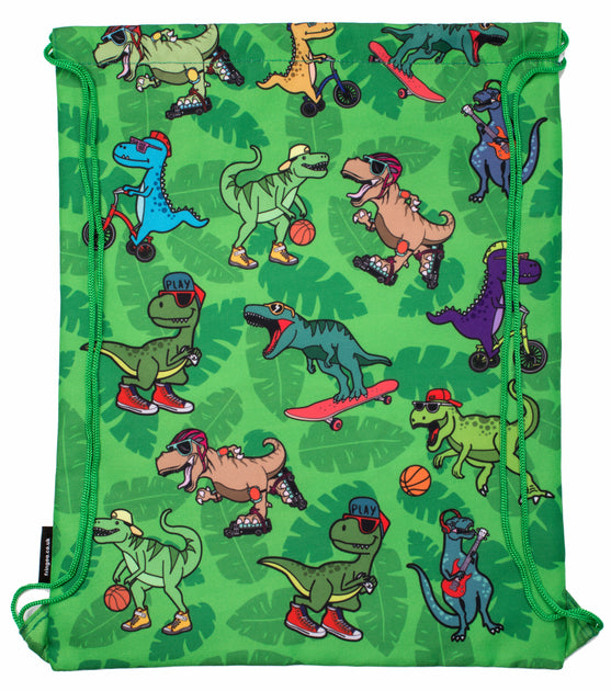 Personalised Drawstring Bag - Dinosaur Blue – Fringoo