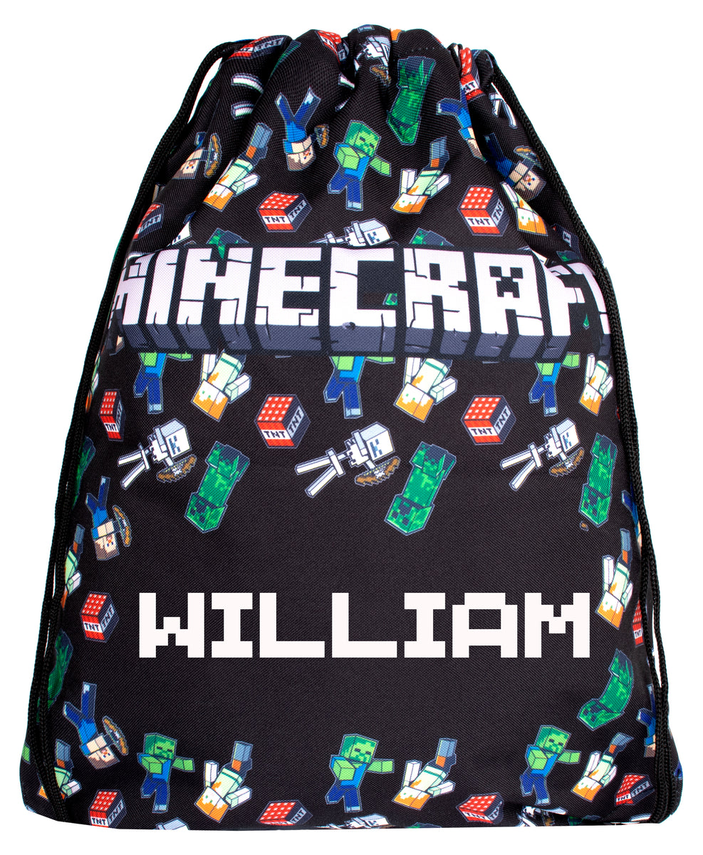 MINECRAFT Personalised Drawstring Bag - Minecraft World – Fringoo