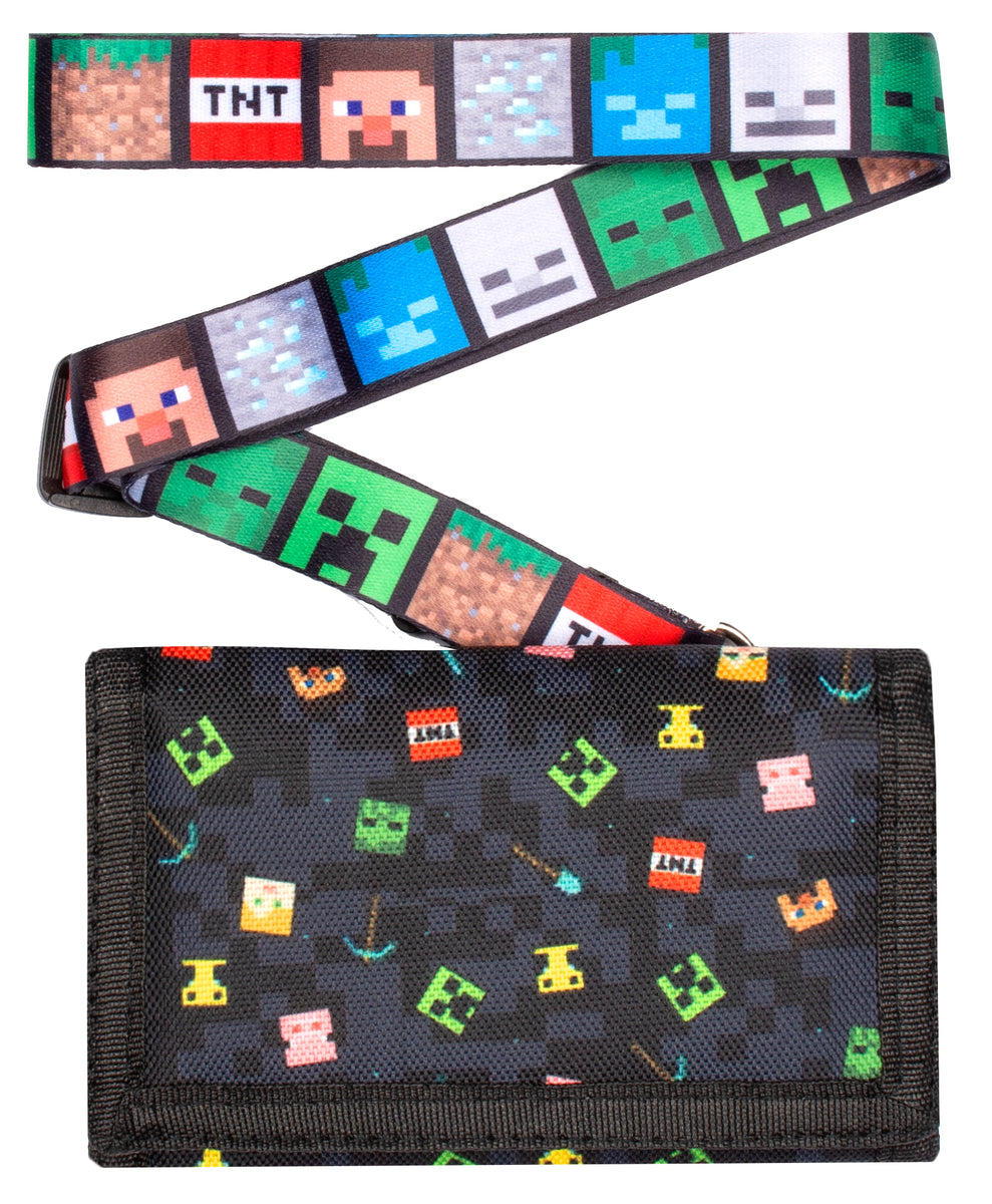 Minecraft Kids Wallet - Black Pattern – Fringoo