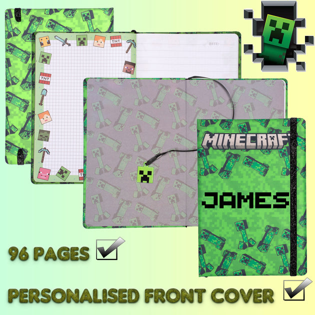 Personalised Minecraft Notebook - Green – Fringoo